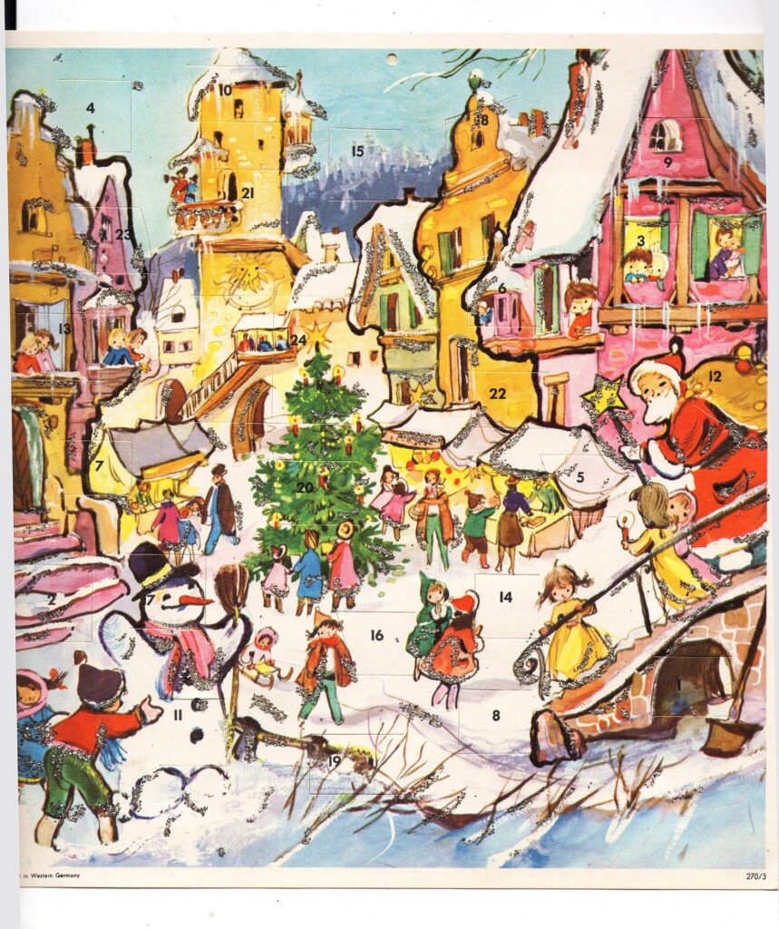 Vintage German Christmas Advent Calendar Chriskindlmarkt, Unused Count ...