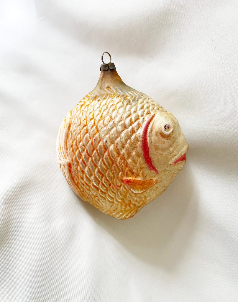 1920s Antique Large German Glass Christmas Ornament Angel Fish, Figural ...