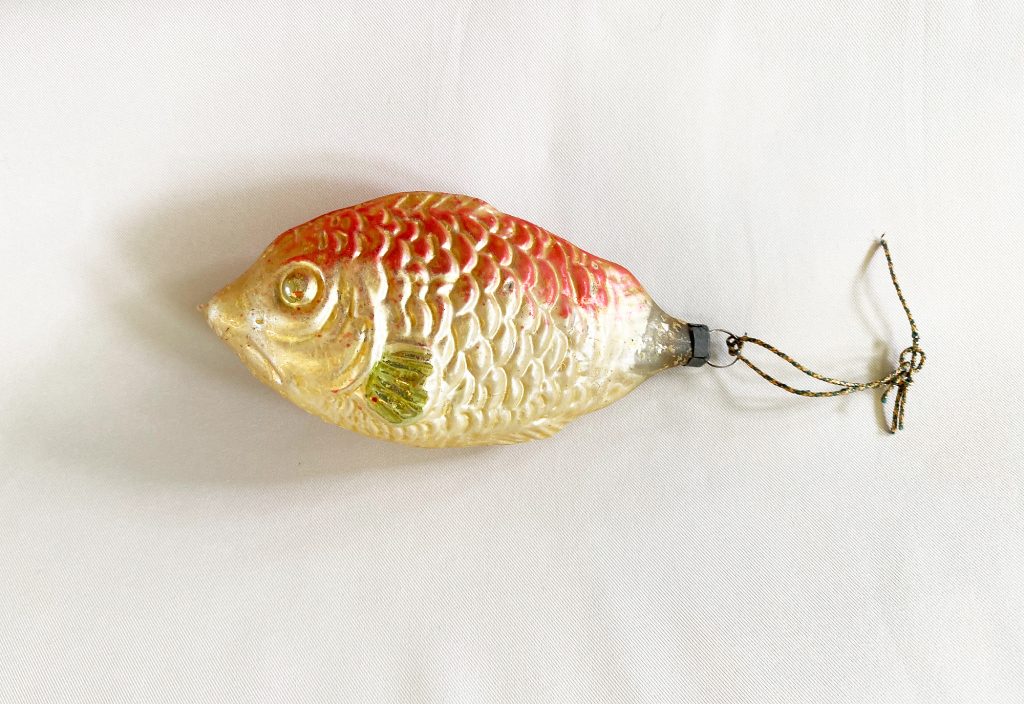 1920s Antique German Blown Glass Ornament, Fish Carp Christian Figural ...