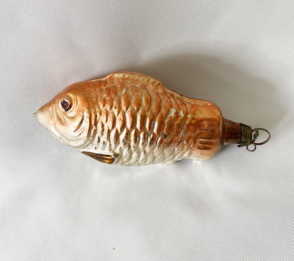 1920s Antique German Blown Glass Ornament, Fish Carp Christian Figural ...