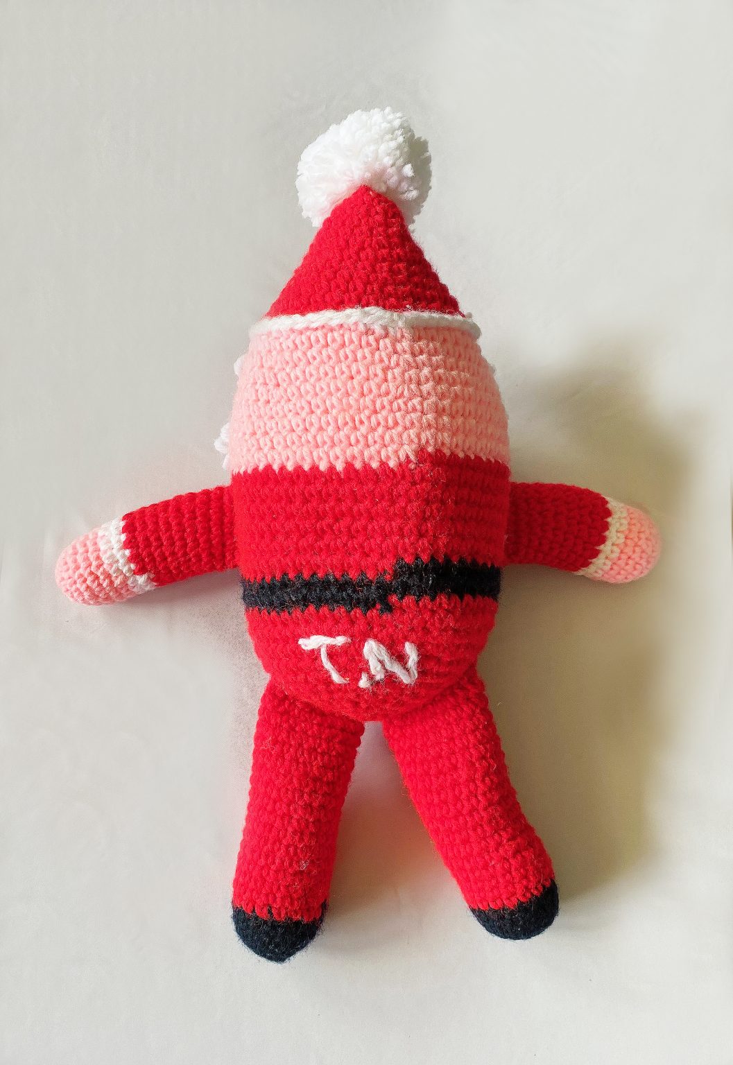 Vintage Large Plush Santa 17" Handmade Amigurumi Crochet Santa Claus ...