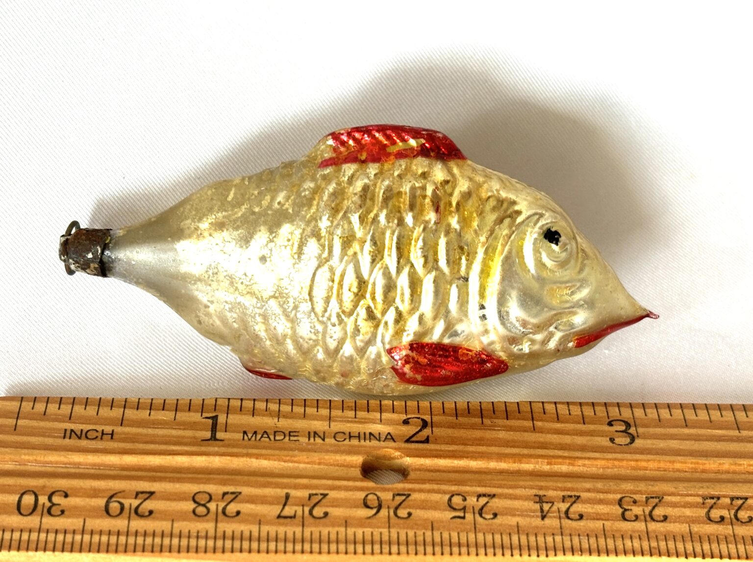 1890s Dome Cap Antique German Blown Glass Ornament, Fish Carp Christmas ...