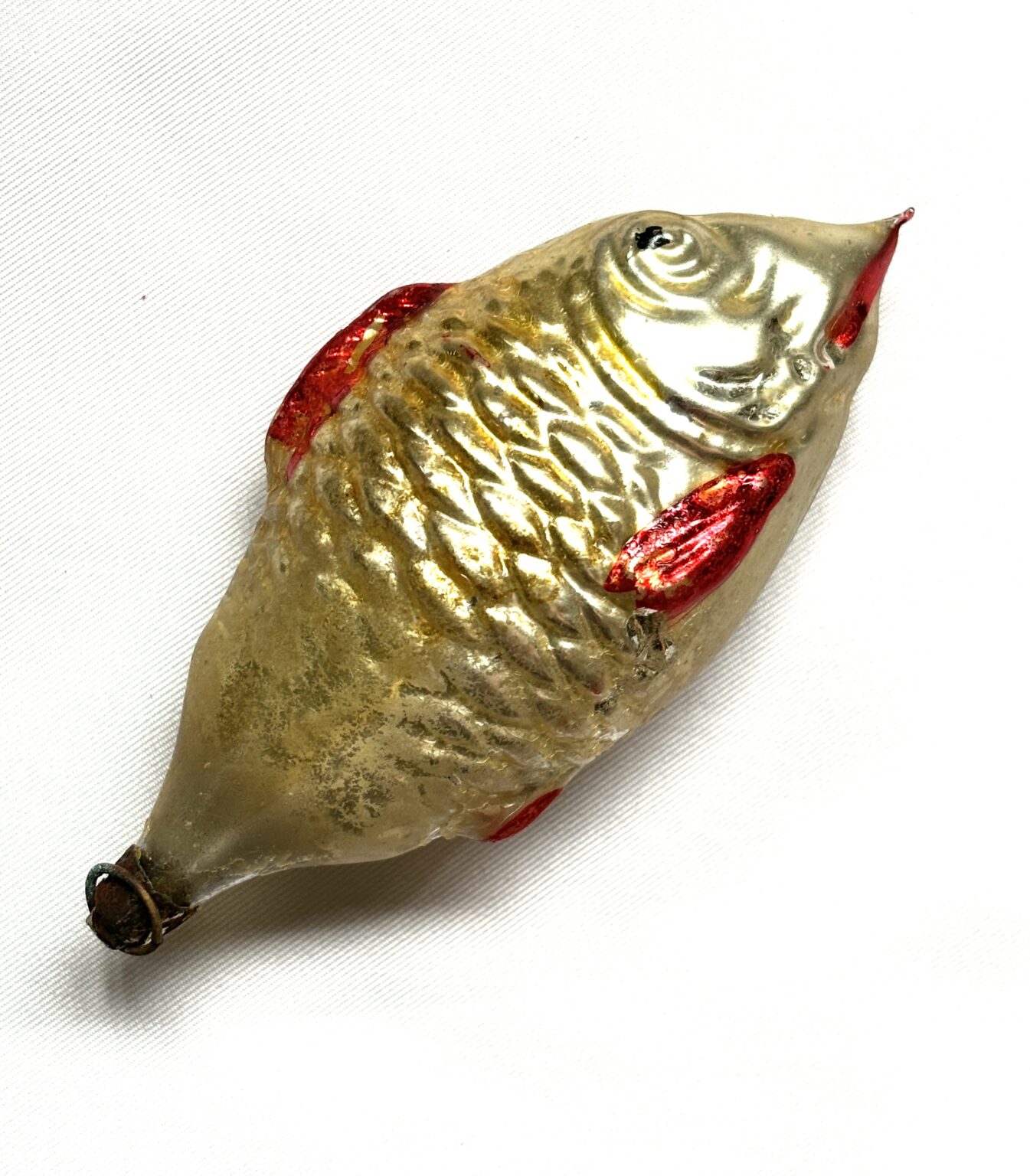 1890s Dome Cap Antique German Blown Glass Ornament, Fish Carp Christmas ...